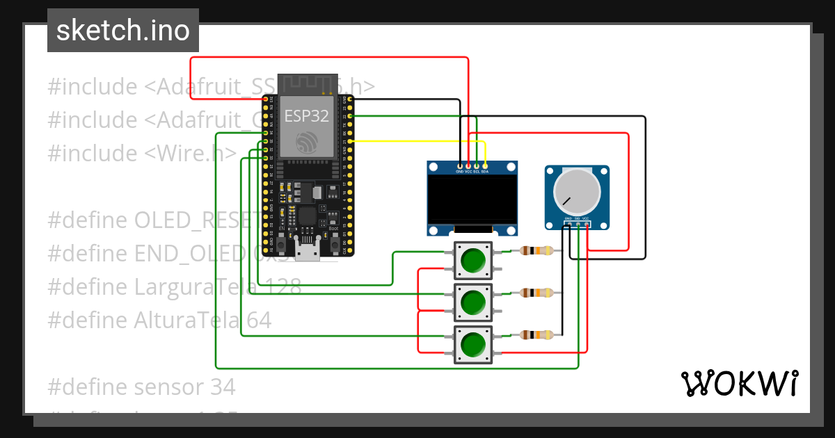 display oled aula 13 - Wokwi ESP32, STM32, Arduino Simulator