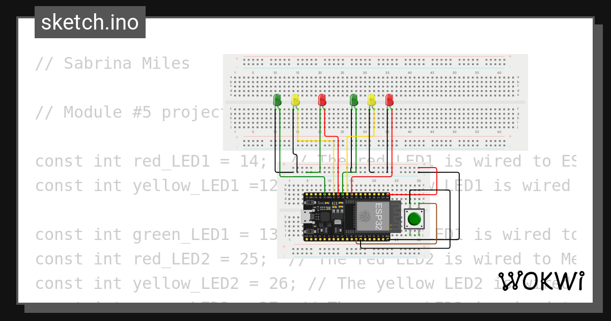 Module 5 Sabrina Miles Wokwi Esp32 Stm32 Arduino Simulator