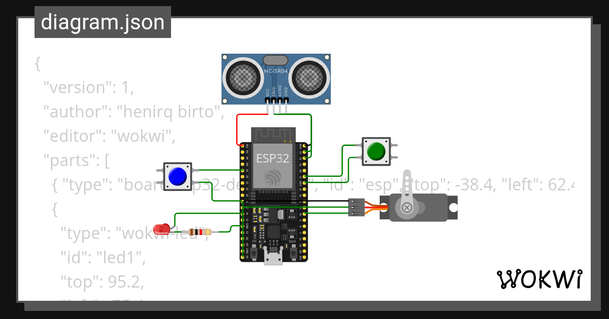Lixeira automática - Wokwi ESP32, STM32, Arduino Simulator