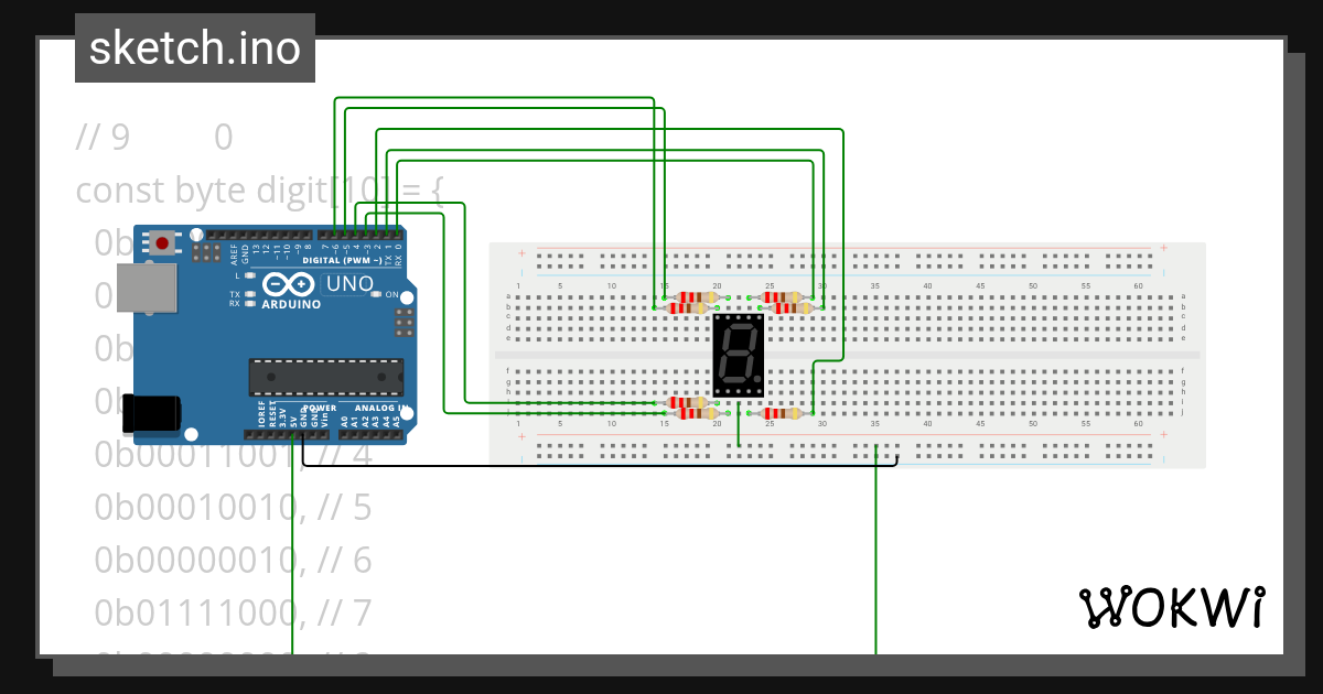 عداد بطريقه DDRD - Wokwi ESP32, STM32, Arduino Simulator