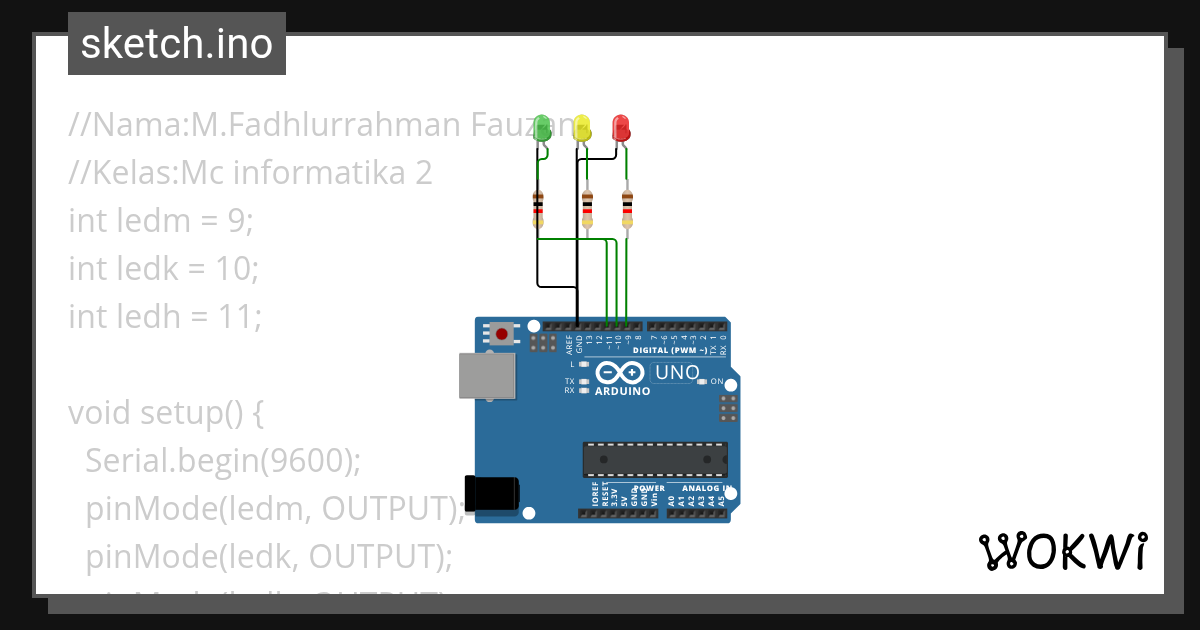 Lampu LED - Wokwi ESP32, STM32, Arduino Simulator