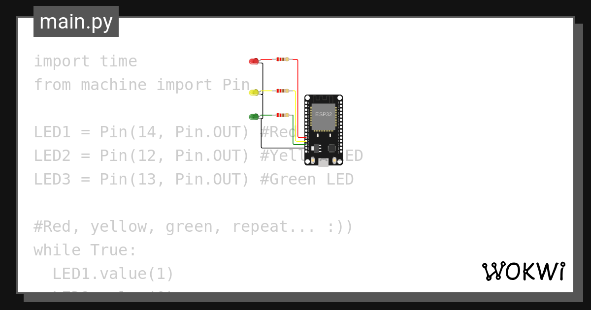 30 Mins Traffic Light With Esp32py Copy Wokwi Esp32 Stm32 Arduino Simulator
