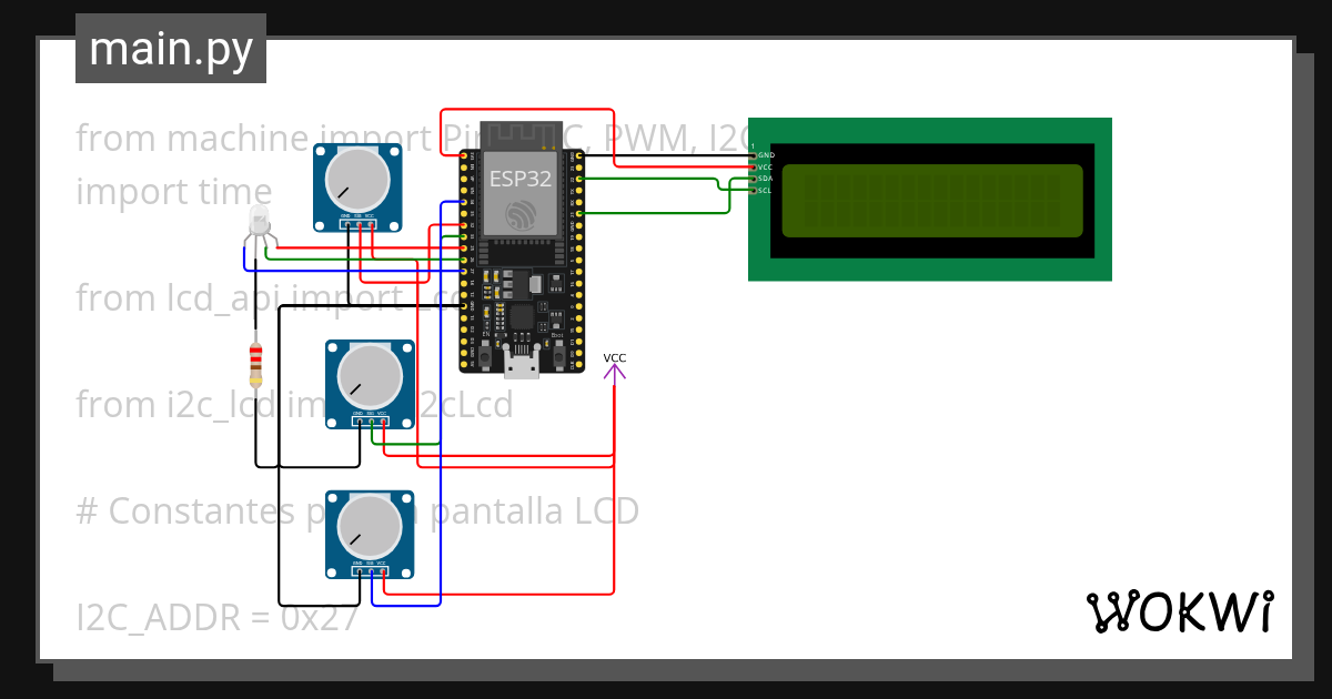 ADC_RGB configuración - Wokwi ESP32, STM32, Arduino Simulator