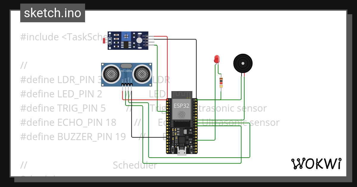 ESP32-Ultra-Buz-LDR-LED สำเร็จ - Wokwi ESP32, STM32, Arduino Simulator ESP32-Ultra-Buz-LDR-LED สำเร็จ - Wokwi ESP32, STM32, Arduino Simulator