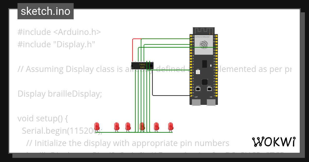 Braille Display Correction Wokwi Esp32 Stm32 Arduino Simulator 8868