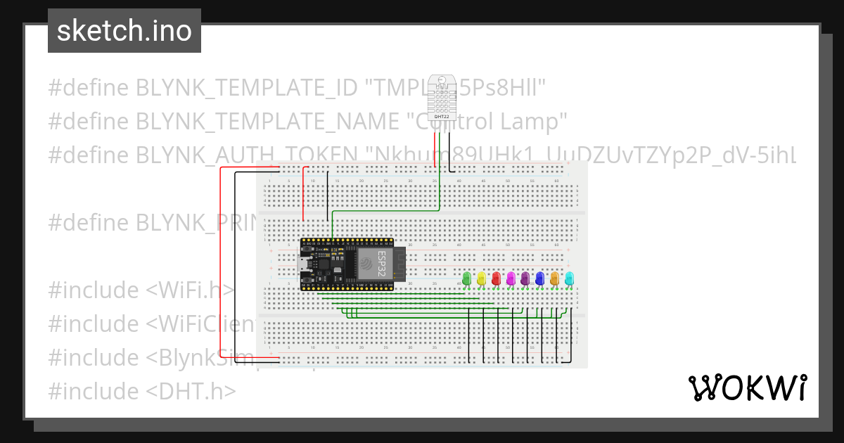 prj30 led blynk dht - Wokwi ESP32, STM32, Arduino Simulator