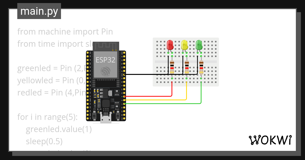Ex 3 Led In Sequence For 5 Rounds Mpy Wokwi Esp32 Stm32 Arduino 4600