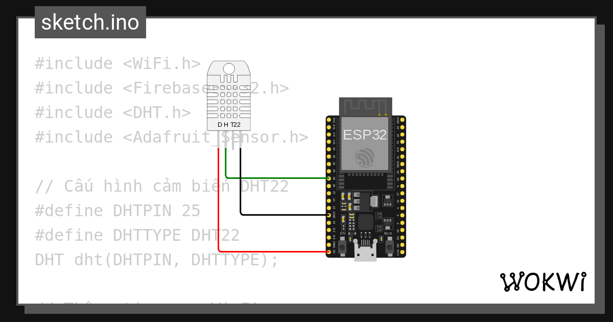 Temperature Humidity To Firebase Wokwi Esp32 Stm32 Arduino Simulator