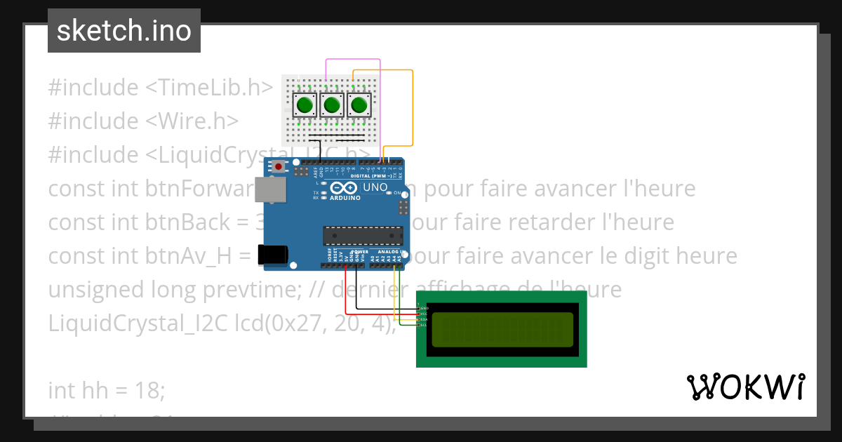 Horloge_i2c - Wokwi ESP32, STM32, Arduino Simulator