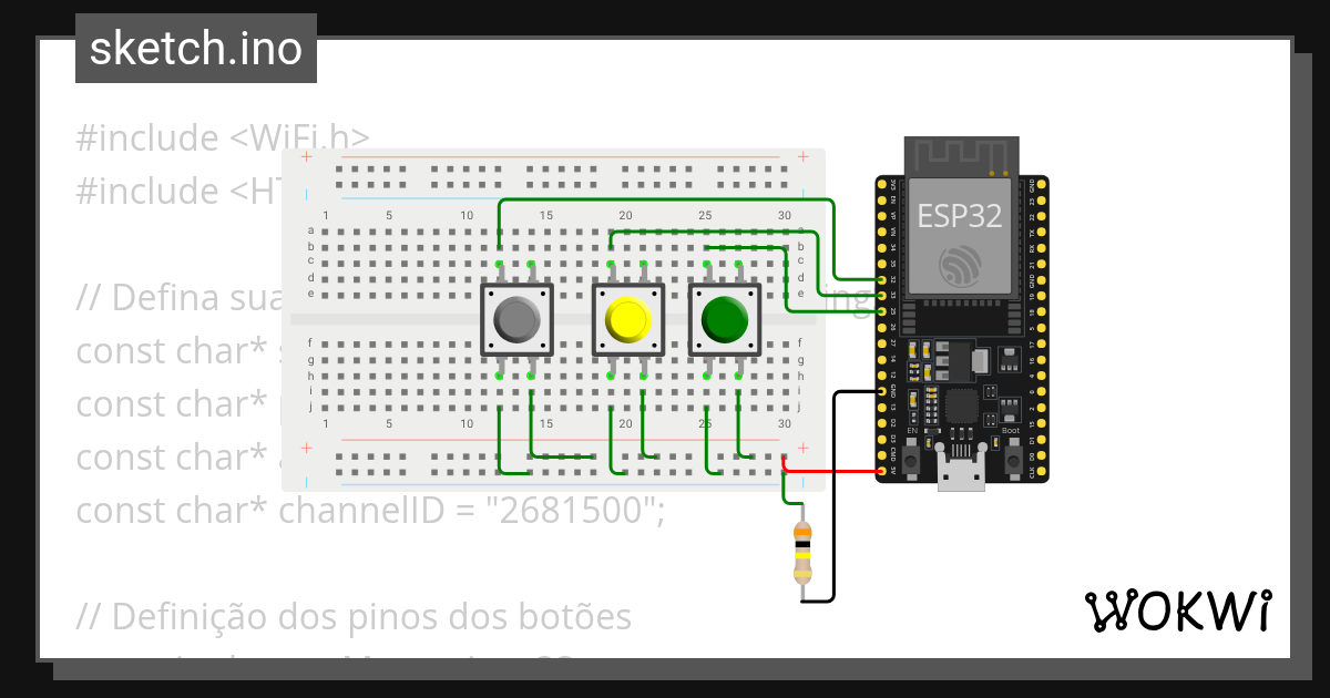 ESP32 Sinal - Wokwi ESP32, STM32, Arduino Simulator