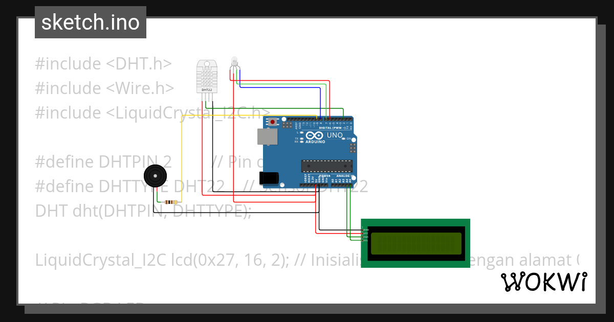 Kelembaban Mengunakan led - Wokwi ESP32, STM32, Arduino Simulator