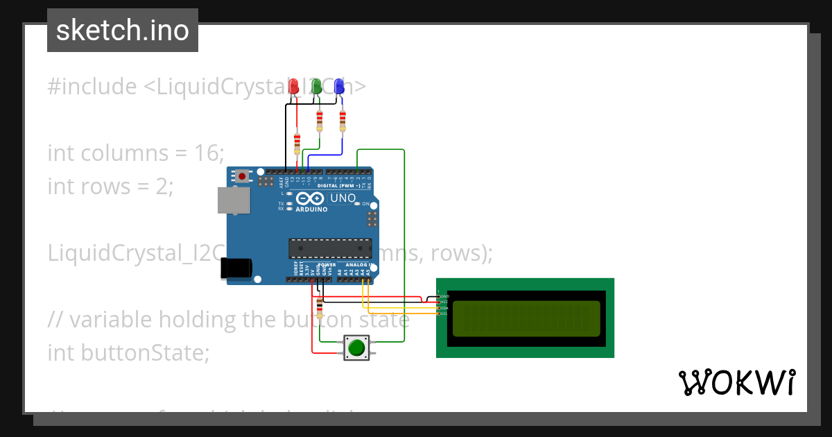RGB Button Count Up - Wokwi ESP32, STM32, Arduino Simulator