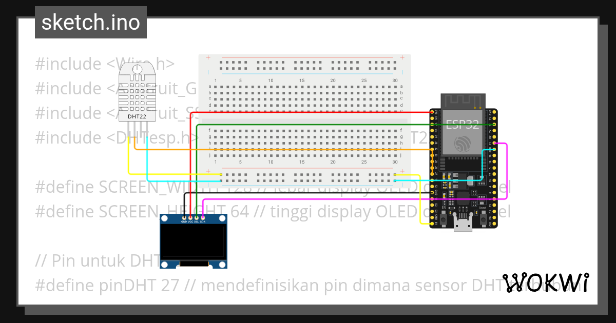 Modul 4 Penampil Oled - Wokwi ESP32, STM32, Arduino Simulator