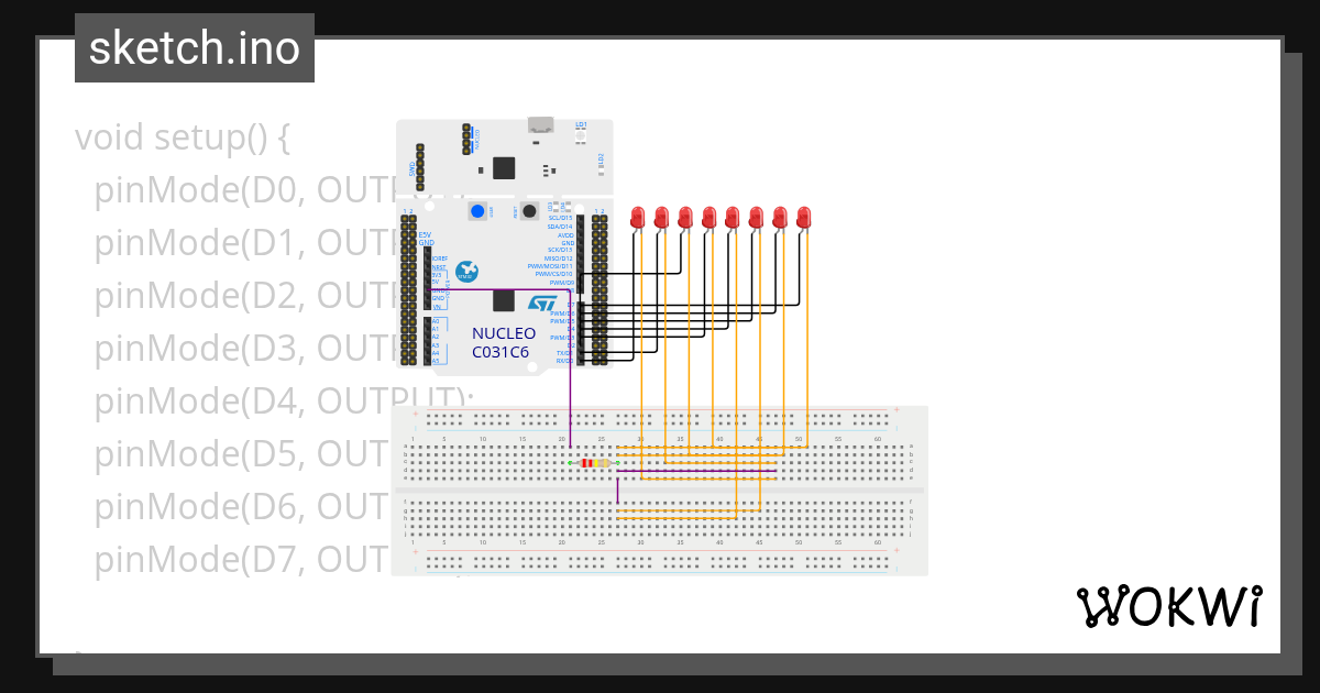 007_KnightRider_AL - Wokwi ESP32, STM32, Arduino Simulator
