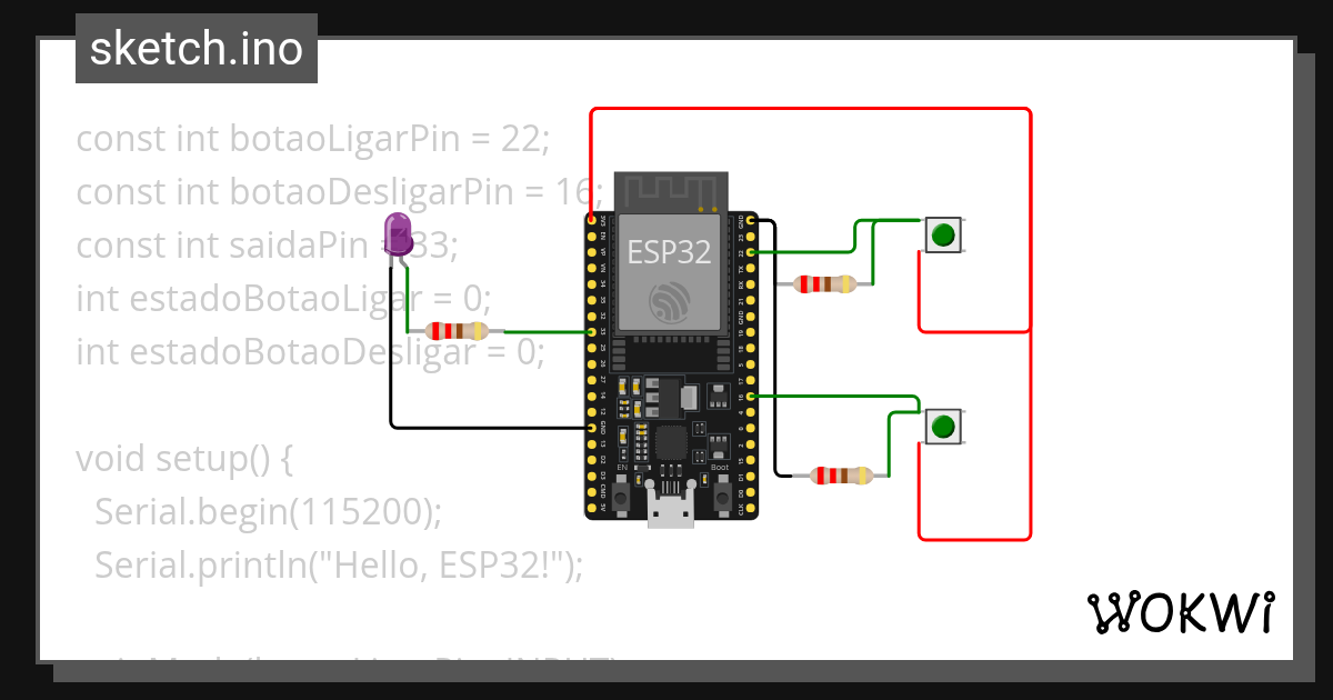 exercicio 2 - Wokwi ESP32, STM32, Arduino Simulator