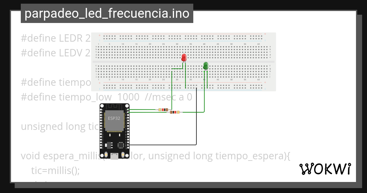 Parpadeo R o V 5.2 - Wokwi ESP32, STM32, Arduino Simulator