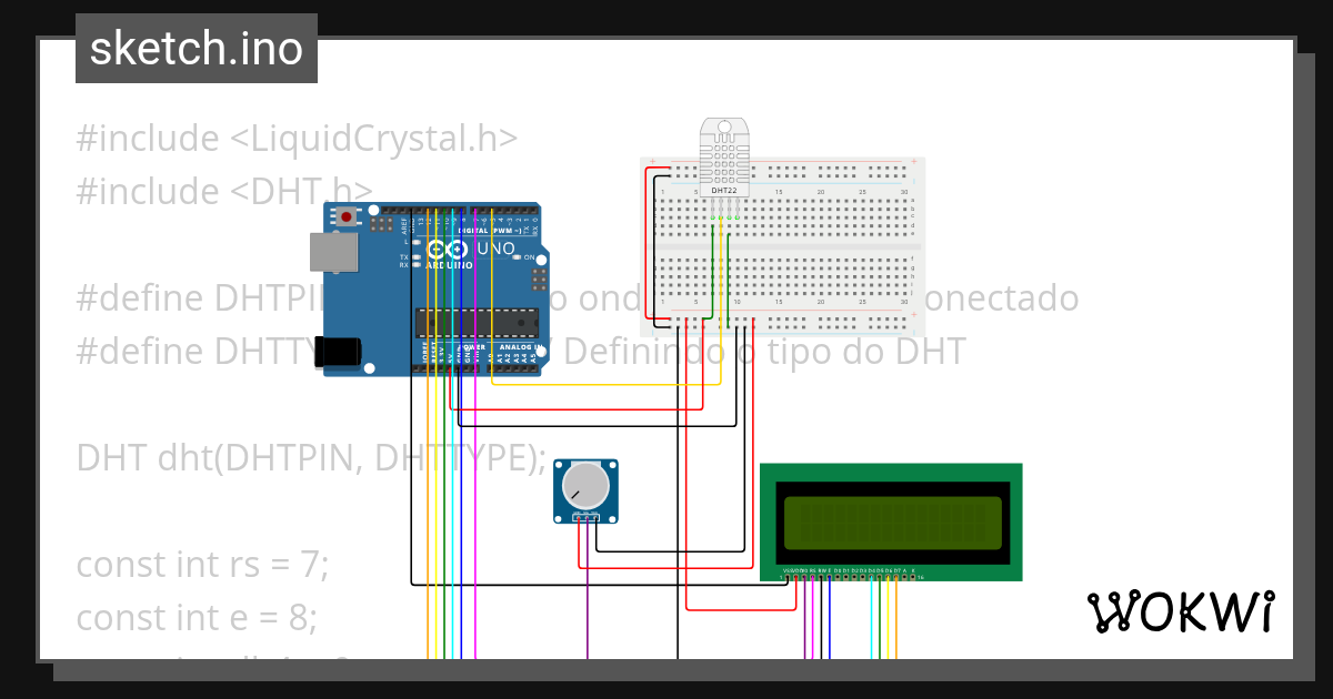 DHT_Display - Wokwi ESP32, STM32, Arduino Simulator