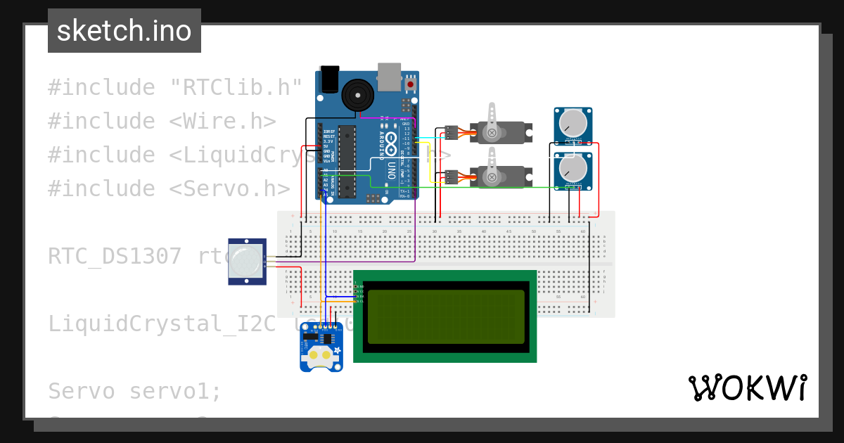 Projeto 7 Servomotores Haf Wokwi Esp32 Stm32 Arduino Simulator 5006