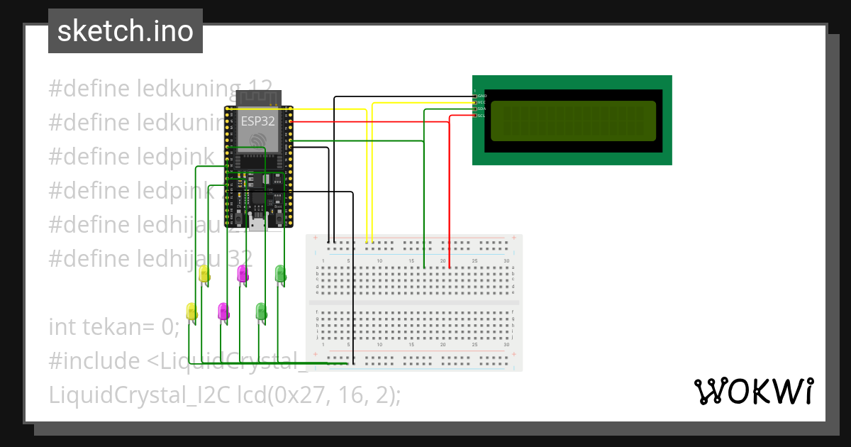 12.1 LCD 12C - Wokwi ESP32, STM32, Arduino Simulator