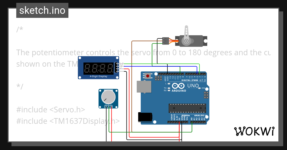 Servo Knob Lcd Wokwi Esp32 Stm32 Arduino Simulator 9887