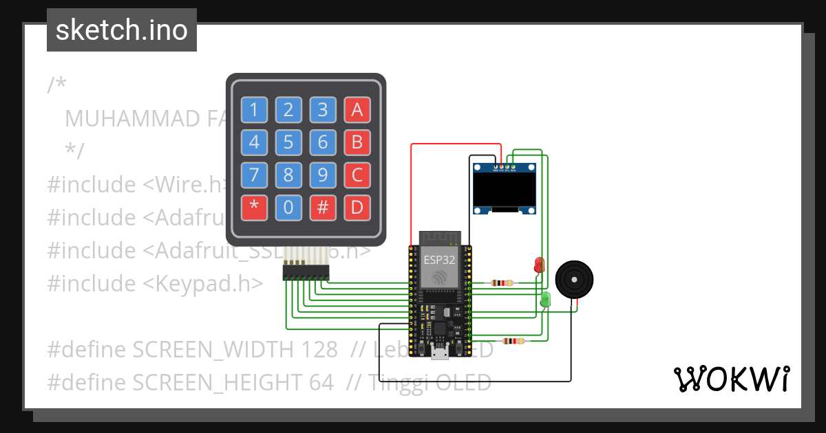 Sandi OLED (22) - Wokwi ESP32, STM32, Arduino Simulator