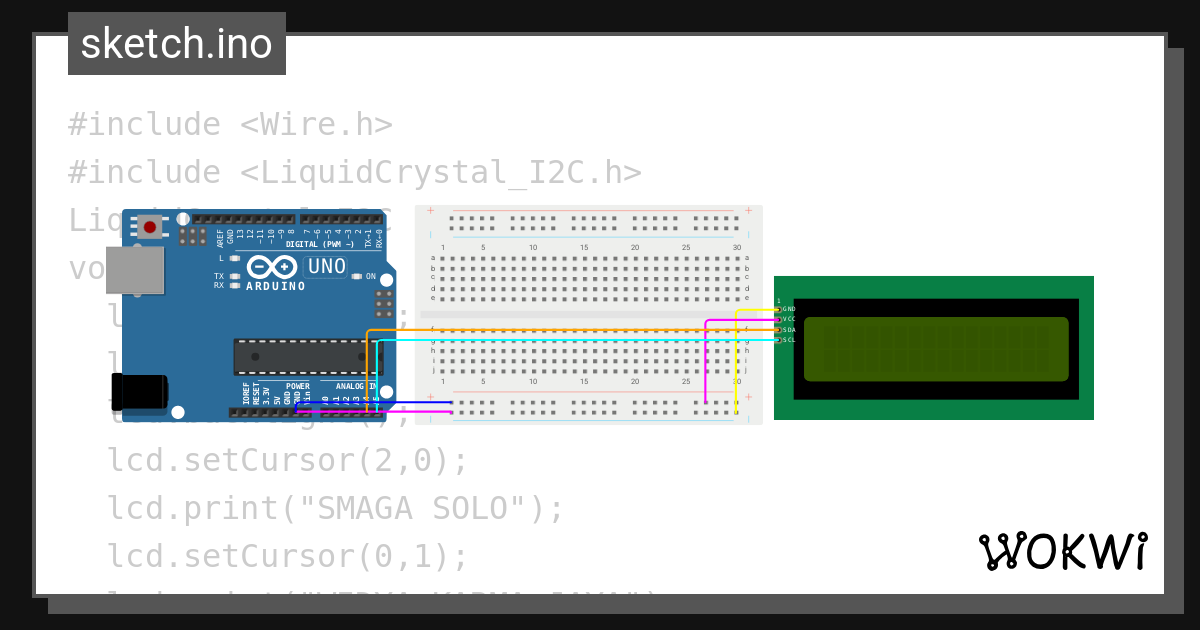 Lcd 16x I2caripin Wokwi Esp32 Stm32 Arduino Simulator 0035