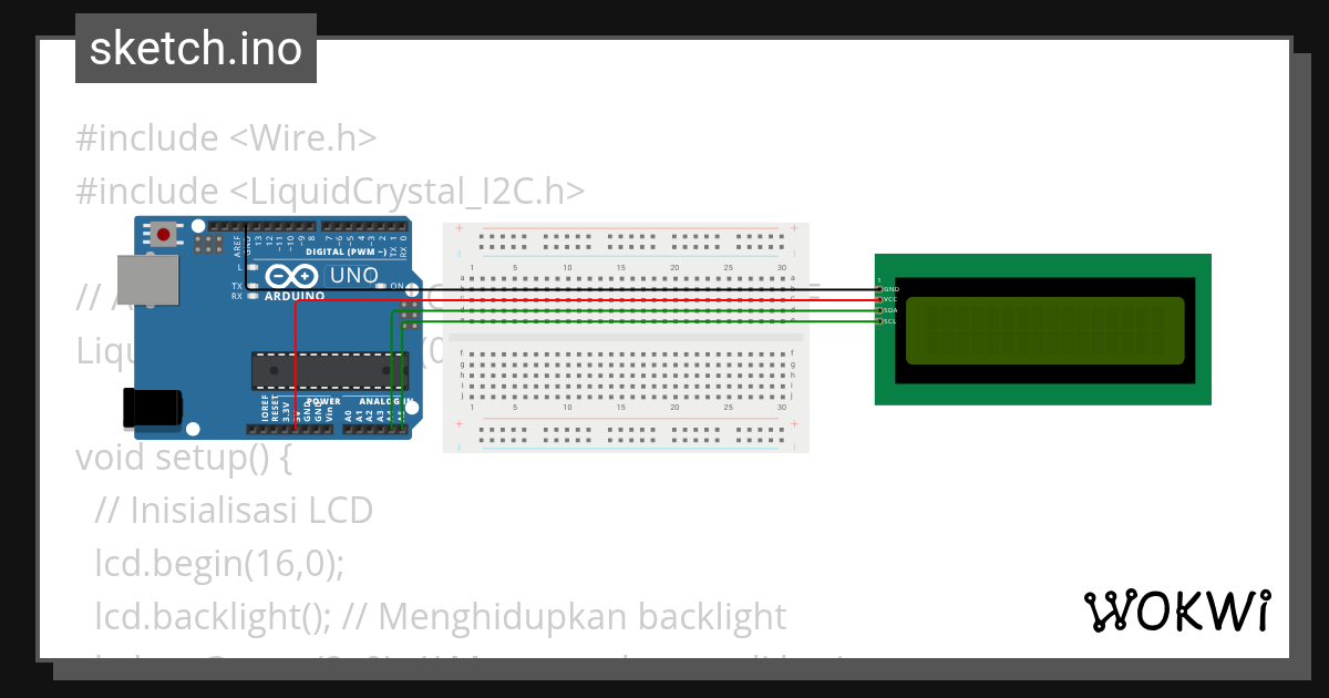 LCD-16x2 Sean Emmanuel Surya Wibawa - Wokwi ESP32, STM32, Arduino Simulator