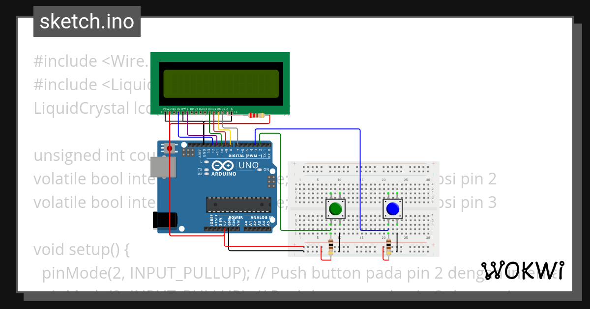 Interrupt Percobaan 1 Wokwi Esp32 Stm32 Arduino Simulator 7831