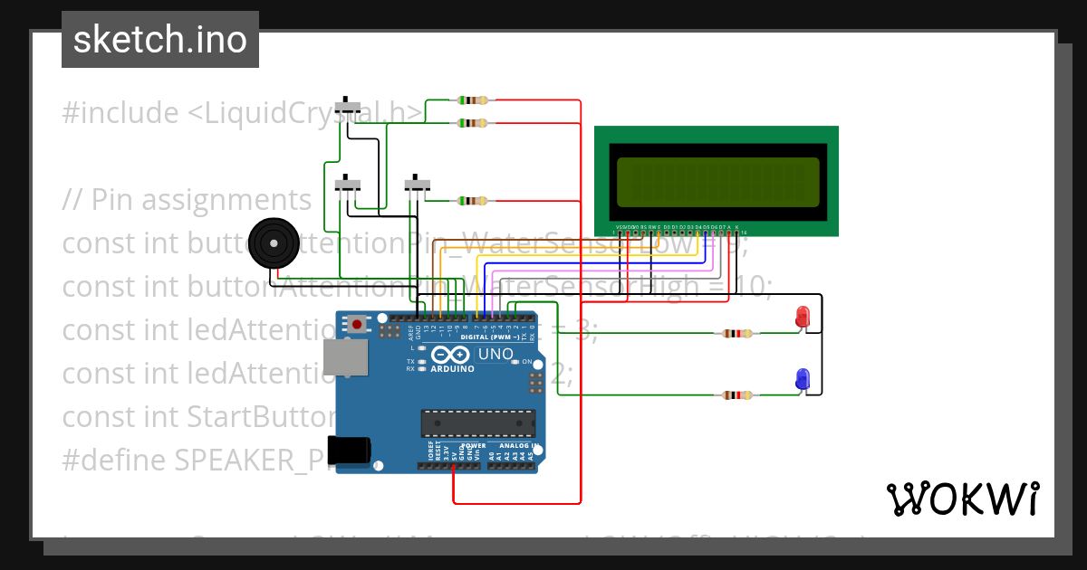 Water Sensor V1 - Wokwi ESP32, STM32, Arduino Simulator