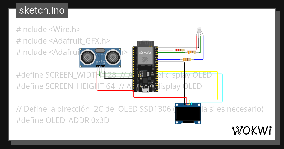 Medidor de nivel de agua - Wokwi ESP32, STM32, Arduino Simulator