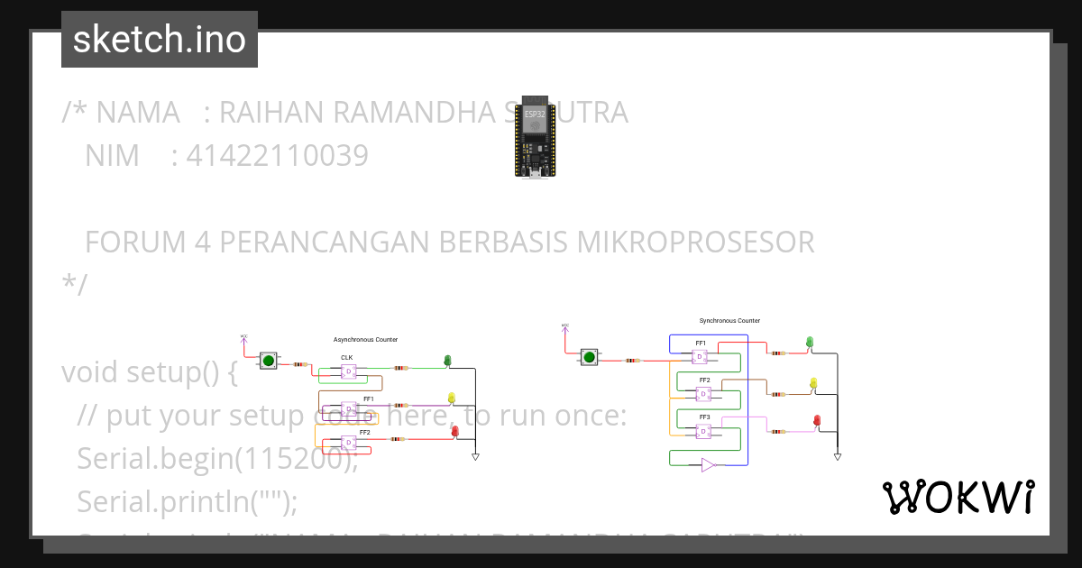 FORUM 4_RAIHAN RAMANDHA SAPUTRA - Wokwi ESP32, STM32, Arduino Simulator