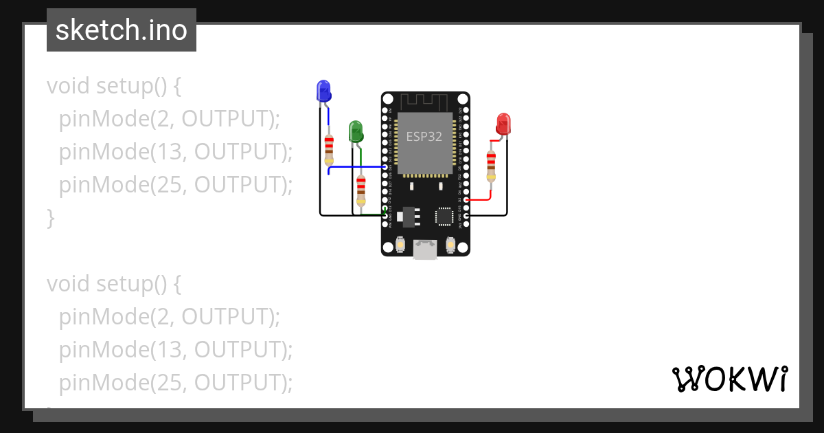 PERCOBAAN 3 ESP32 - Wokwi ESP32, STM32, Arduino Simulator