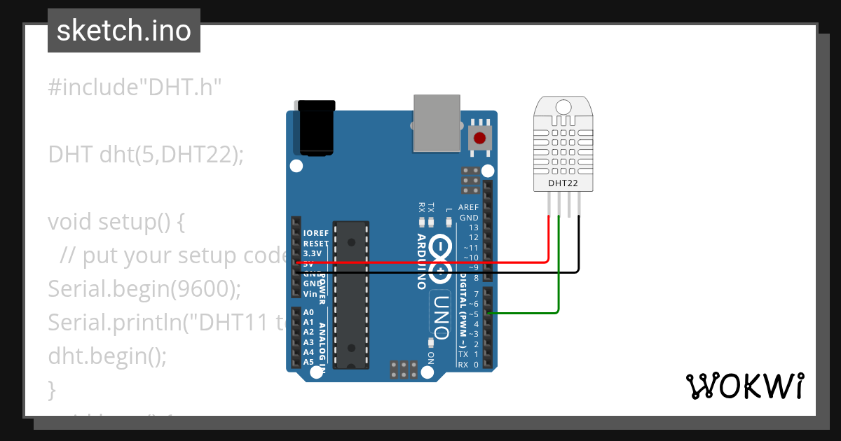 ARDUINO_DHT - Wokwi ESP32, STM32, Arduino Simulator