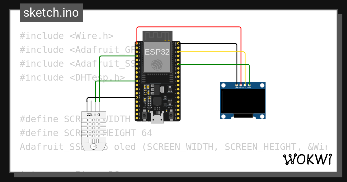 Oled y temp - Wokwi ESP32, STM32, Arduino Simulator Oled y temp - Wokwi ESP32, STM32, Arduino Simulator