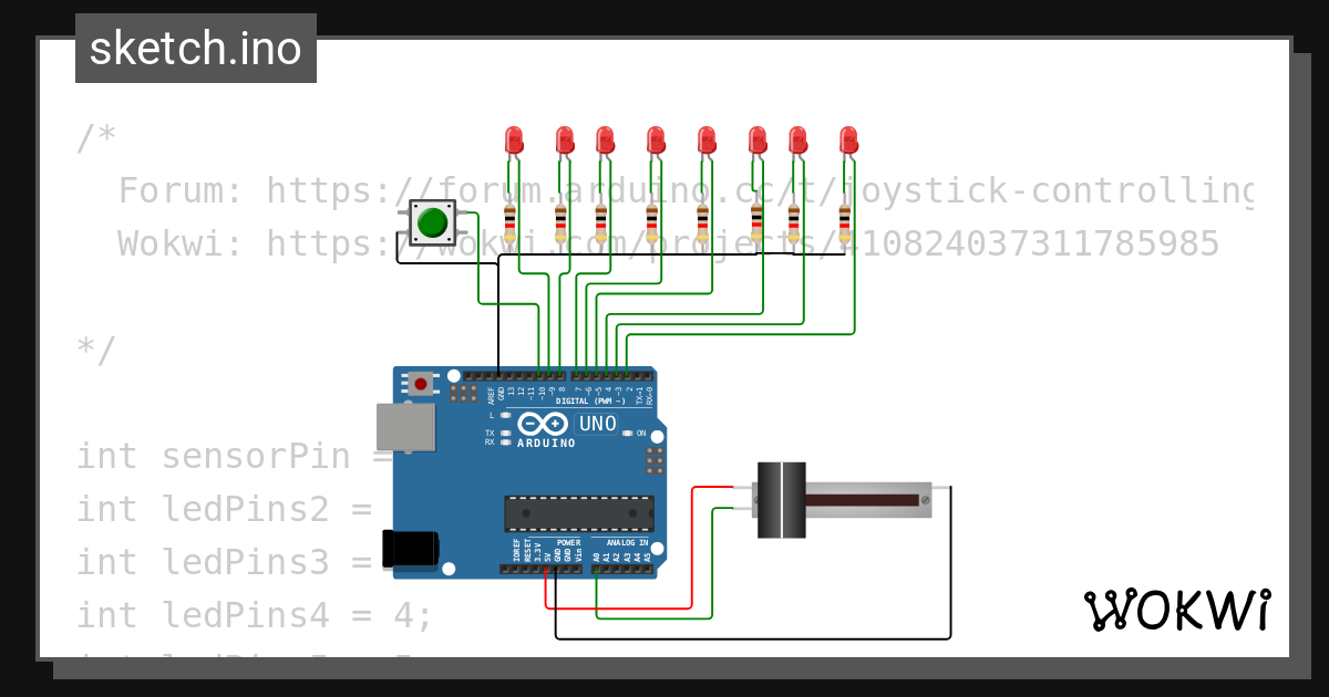 Joystick Controlled Leds Original Wokwi Esp32 Stm32 Arduino Simulator 4496