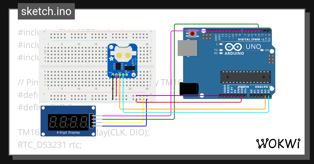 relogio digital - Wokwi ESP32, STM32, Arduino Simulator