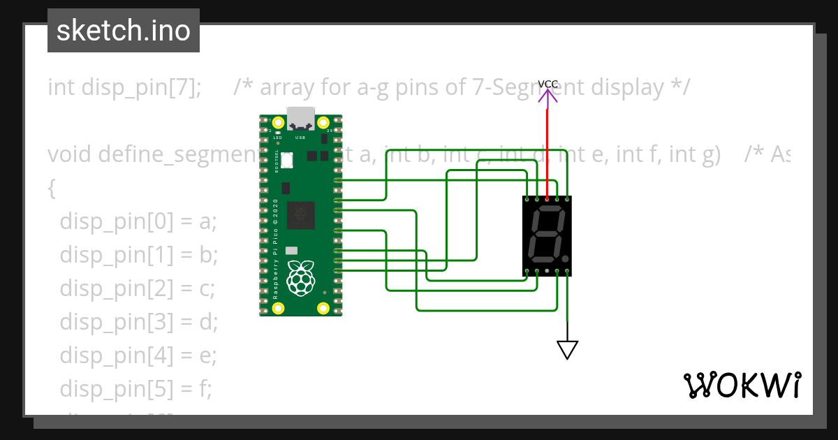 7-seg Copy on/off - Wokwi ESP32, STM32, Arduino Simulator