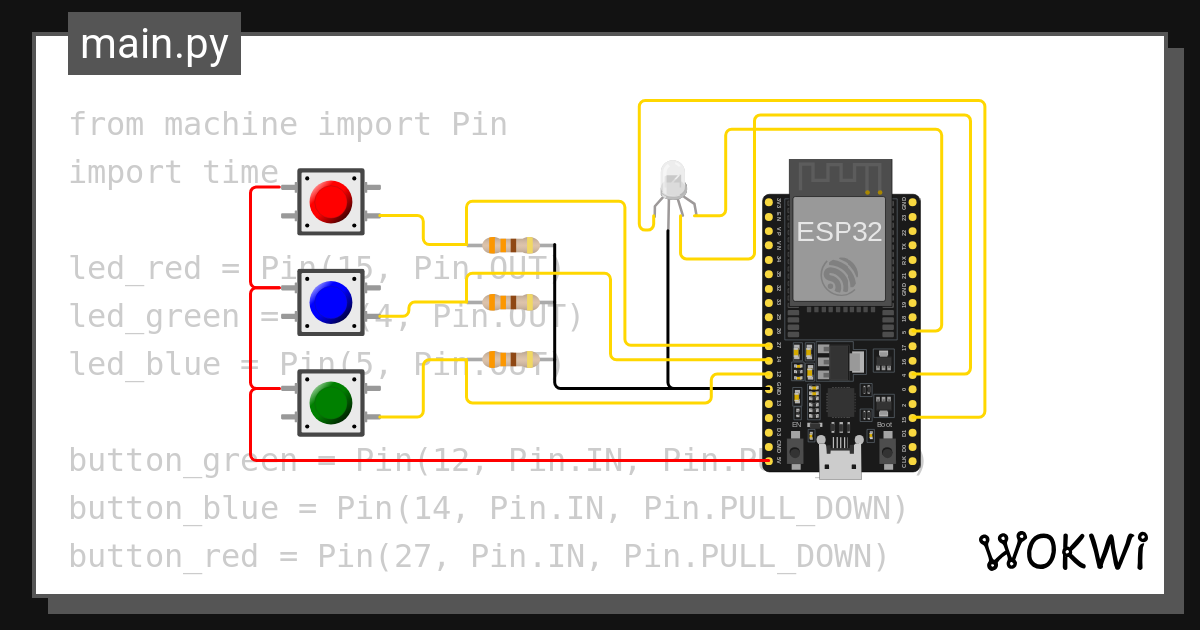 Pulsadores Y Led Rgb Copy Wokwi Esp32 Stm32 Arduino Simulator