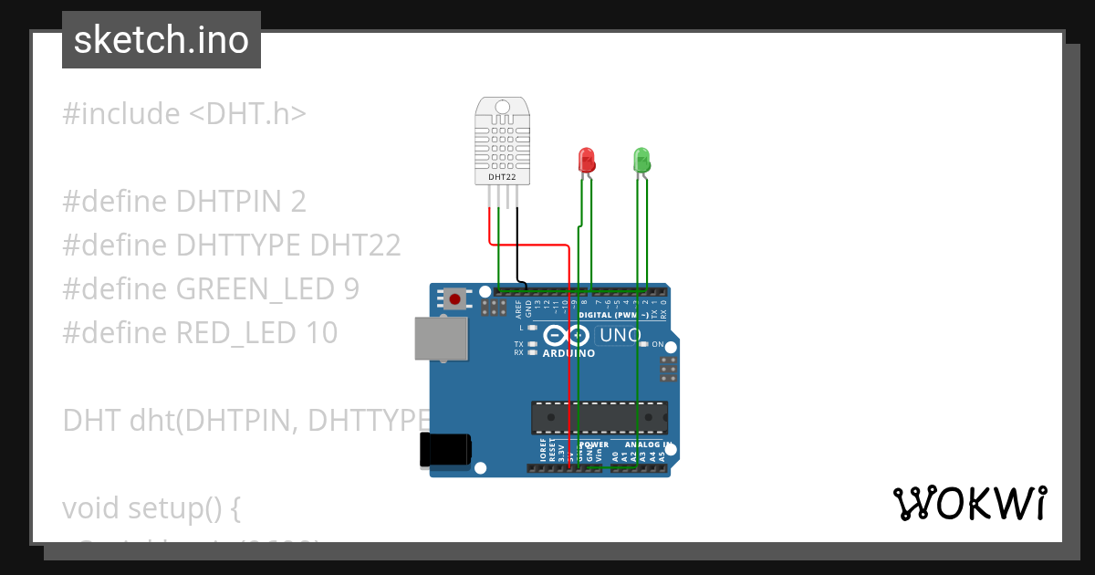 Menyalakan Lampu Dengan Dht Wokwi Esp32 Stm32 Arduino Simulator 9280