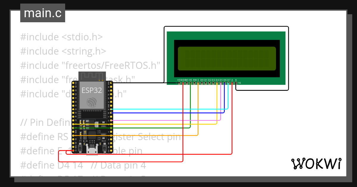 Esp32 Lcd 16x2 And Espidf Wokwi Esp32 Stm32 Arduino Simulator