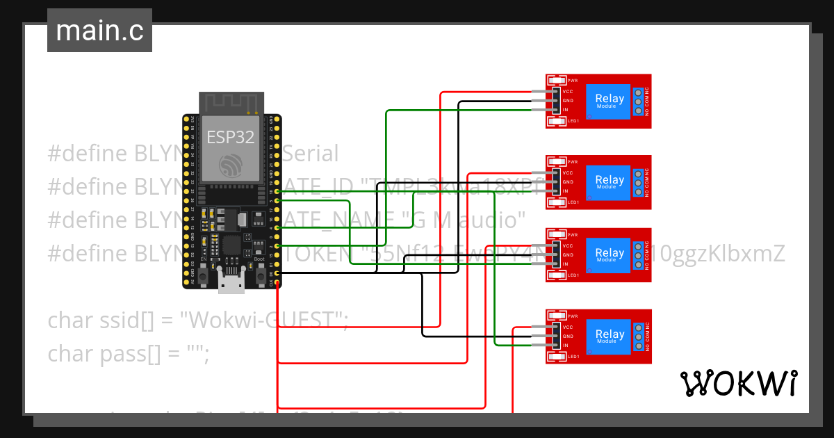 4-relay - Wokwi ESP32, STM32, Arduino Simulator