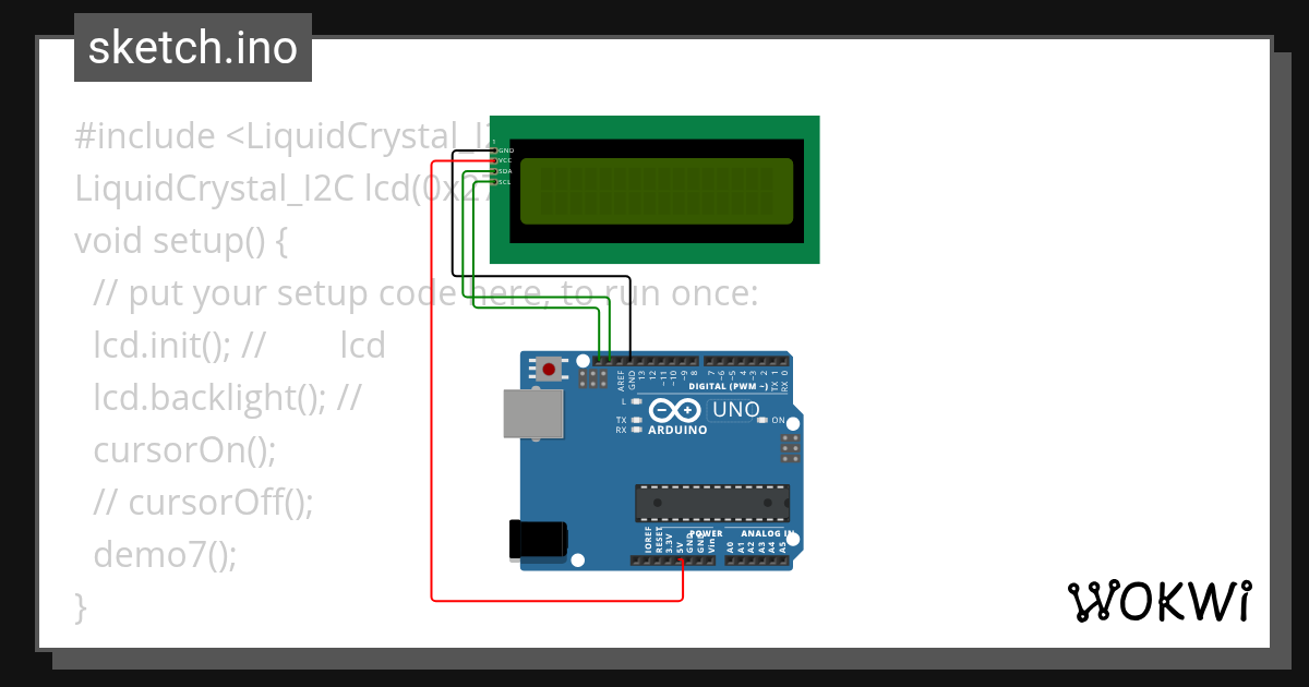 lcd1602_I2C - Wokwi ESP32, STM32, Arduino Simulator