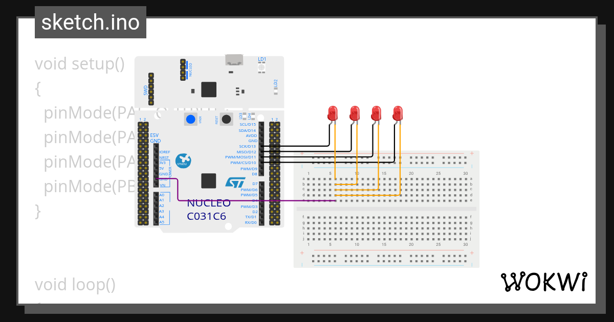 010_LED_REG_Lauflicht_MFC_AL - Wokwi ESP32, STM32, Arduino Simulator 010_LED_REG_Lauflicht_MFC_AL - Wokwi ESP32, STM32, Arduino Simulator