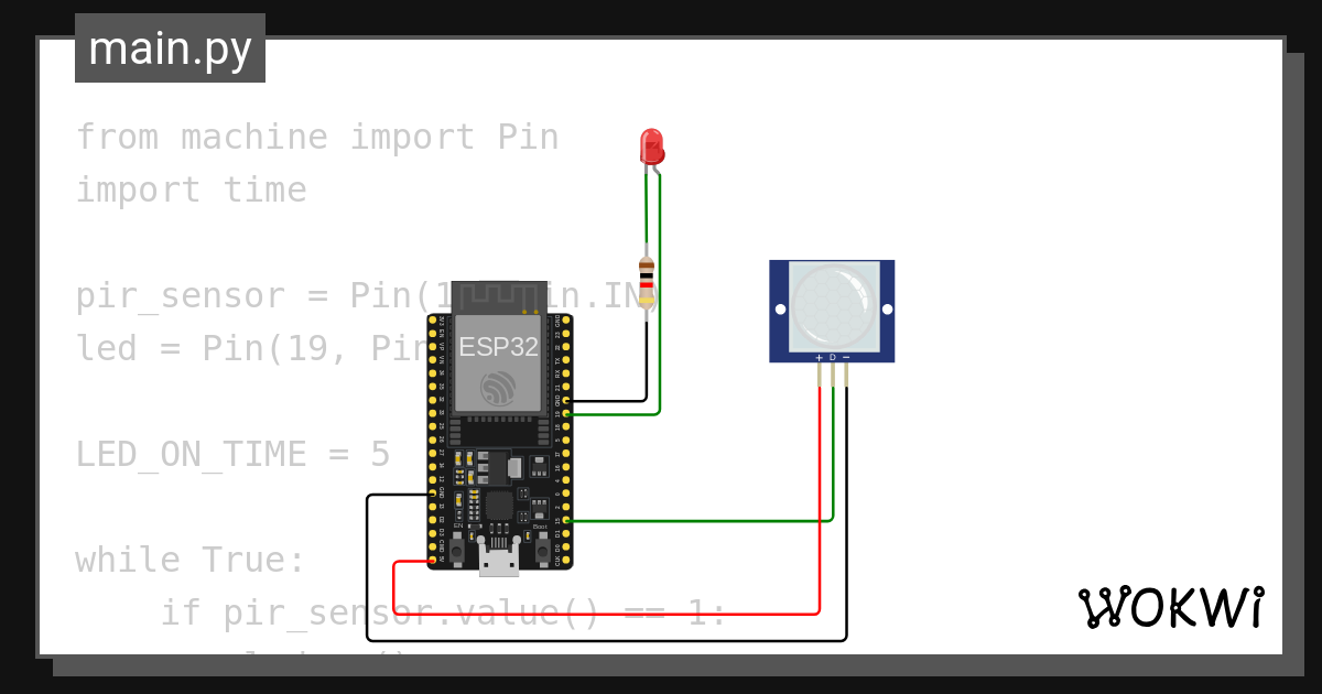 Sensor De Movimiento Wokwi Esp32 Stm32 Arduino Simulator 8238