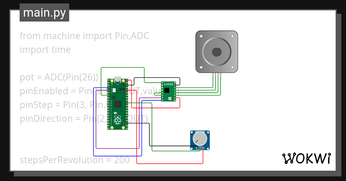 motor stepper con potenciometro - Wokwi ESP32, STM32, Arduino Simulator