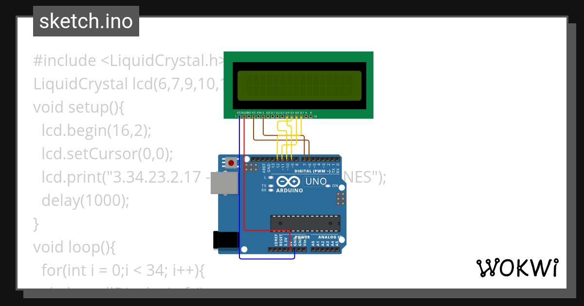 lcd running - Wokwi ESP32, STM32, Arduino Simulator