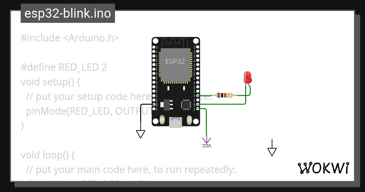 ESP32_Blink - Wokwi ESP32, STM32, Arduino Simulator