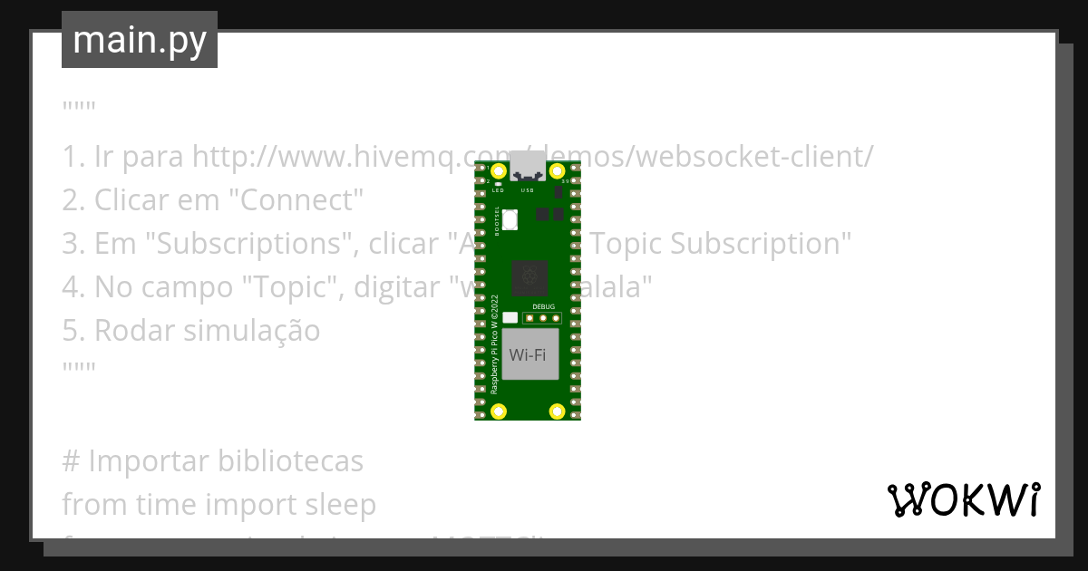 MQTT Raspberry Pi Wifi Subscribe (Registrar) - Wokwi ESP32, STM32, Arduino Simulator