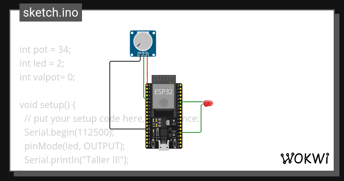 esp32 potenciometro - Wokwi ESP32, STM32, Arduino Simulator