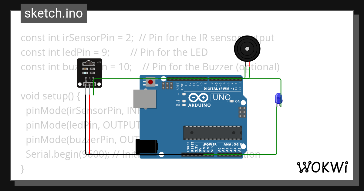 Fire Detecter Ir Sensor Wokwi Esp32 Stm32 Arduino Simulator